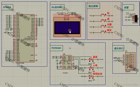 proteus仿真实例 基于stm32单片机的智能手环系统（仿真文件 程序）24 32f 45 proteus加速度传感器 csdn博客