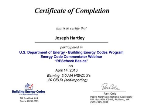 Rescheck Webinar Certificate Pdf Adult Education Education