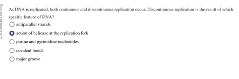 Solved As Dna Is Replicated Both Continuous And