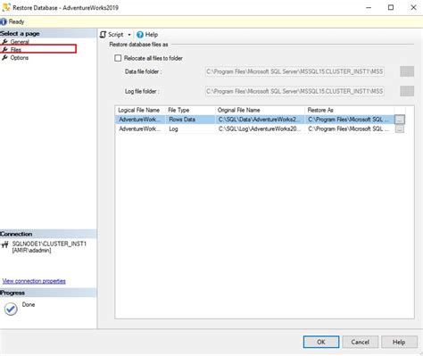 restore a database in the ms sql server always on availability group