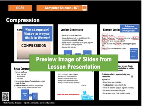 Compression Lossy And Lossless Computer Science Full Lesson Teaching Resources