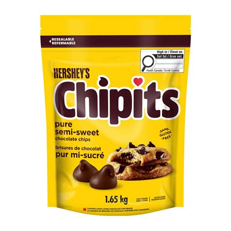 Hersheys Chipits Pure Semi Sweet Chocolate Chips 1 6kg Bag