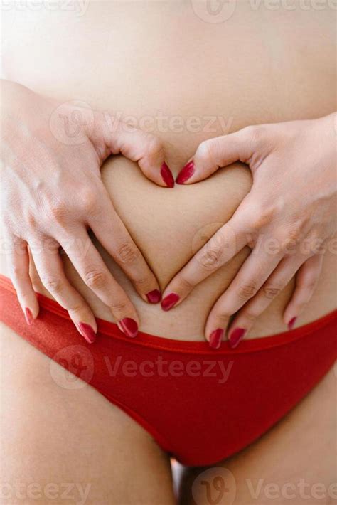 Naked Woman Showing Heart With Fingers On Body Stock Photo At Vecteezy