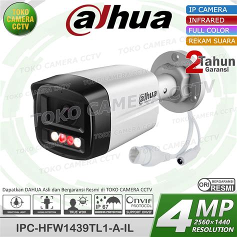 Jual Dahua Dh Ipc Hfw1439tl1 A Il 4mp Kamera Cctv Ip Camera Poe Audio Outdoor Full Color
