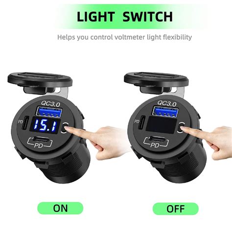 Charger Socket Dual Pd Qc3 0 Tri Port Fast Charging With Electronic Switch Control Built In