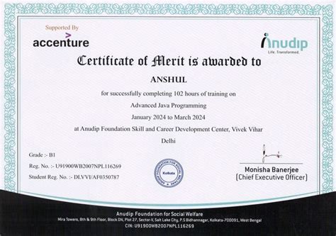 anshul on linkedin java certification accenture anudip gniot