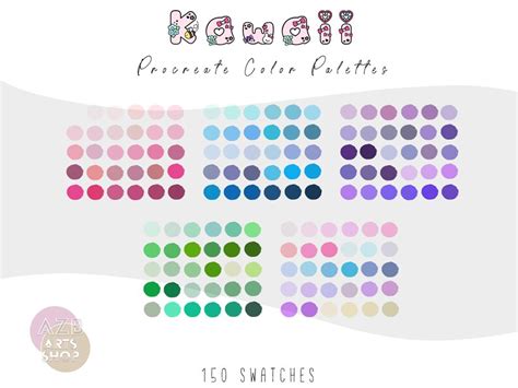 Kawaii Procreate Color Palette Bundle Cute Color Palette For Etsy