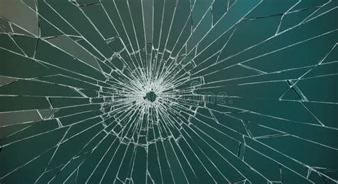 Radial Pattern Of Shattered Glass With A Central Impact Point Jagged