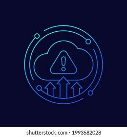 Warning Upload Error Line Vector Icon Stock Vector Royalty Free Shutterstock