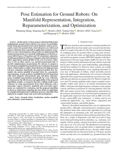 pose estimation for ground robots on manifold representation