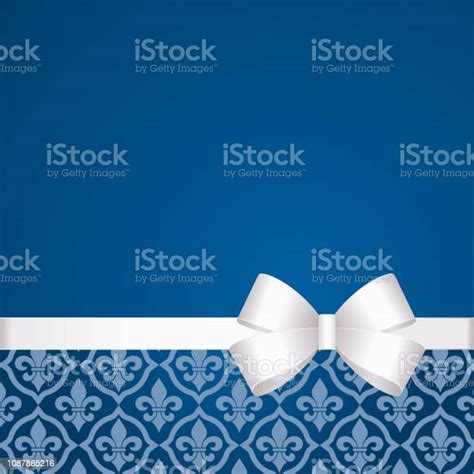 초대장 인사말 또는 선물 카드와 함께 화이트 리본 및 A에 활 장식 요소 배경 선물 상품권 템플릿 텍스트에 대 한 장소입니다 공단에 대한 스톡 벡터 아트 및 기타 이미지