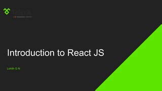 Introduction to React JS | PPT