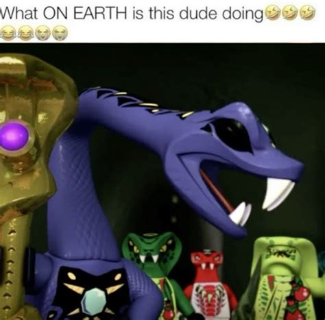 What On Earth Is Pythor Doing 🤣🤣🤣😂😂😭😭 Pythor Ninjago Meme Ninjago Ninja Funny Lego Ninjago