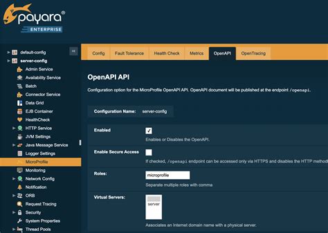 Eclipse MicroProfile OpenAPI API Payara Enterprise Documentation