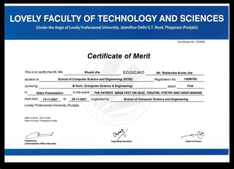 Khushi Jha On Linkedin Lpuuniversity Cse Certificate