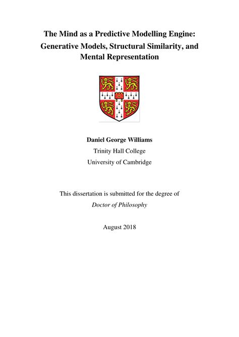 Pdf The Mind As A Predictive Modelling Engine Generative Models