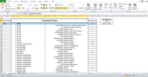 Metric Conversion Table Excel Template Excel Templates Metric