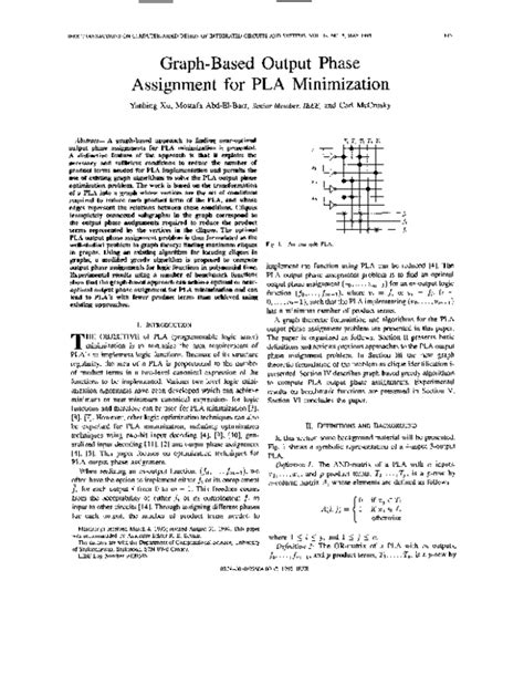 pdf graph based output phase assignment for pla minimization