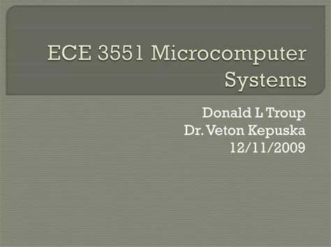 Ppt Ece 3551 Microcomputer Systems Powerpoint Presentation Free