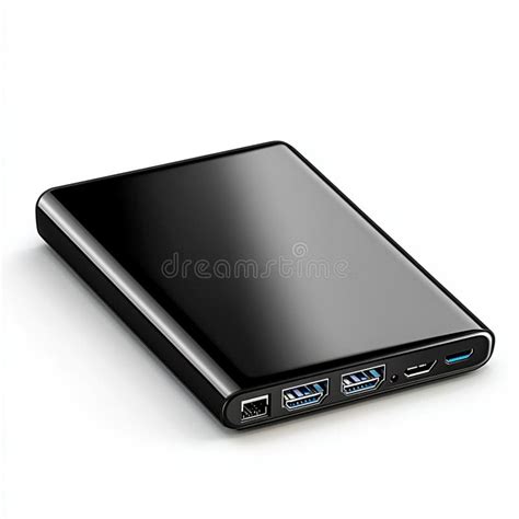 Sleek Black External Usb Hub Multiport Device Adapter High Data Tech Ports Gadget Modern