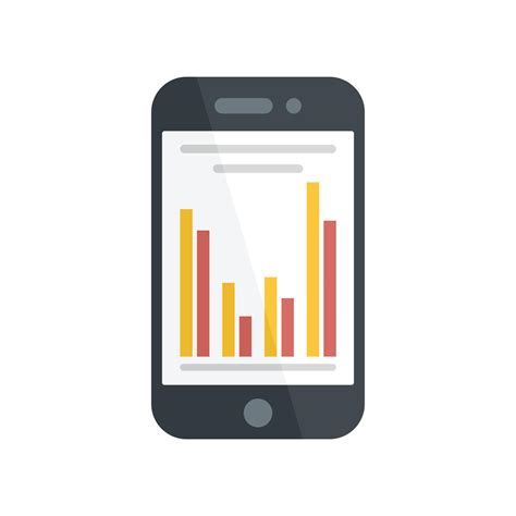 Graph Column On Smartphone Screen Icon Flat Style 14480355 Vector Art At Vecteezy