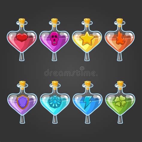 Big Set With Different Magic Elixir Stock Vector Illustration Of Interface Bonus 100399717