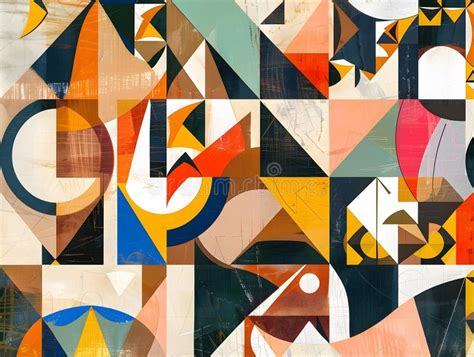 Geometric Abstract Composition With Bold Colors And Dynamic Shapes Modern Artistic Expression