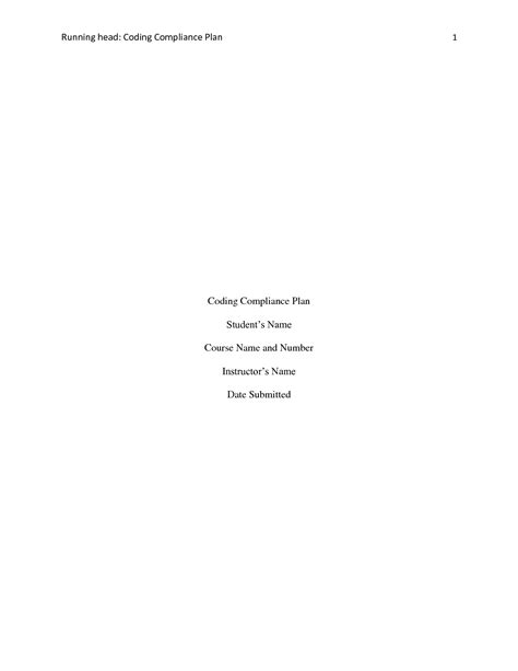 SOLUTION Coding Compliance Plan Studypool