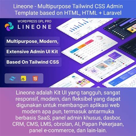 Jual Lineone Multipurpose Tailwind Css Admin Template Based On Html
