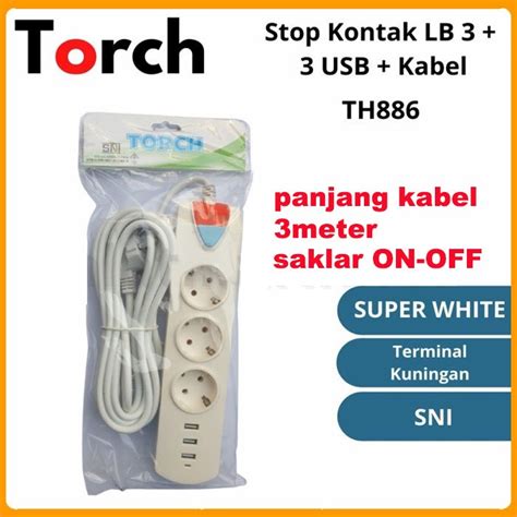 Jual Stop Kontak Usb 3m Kabel 3 Lubang Torch 3 Usb Kabel 3m Charger