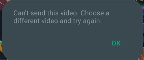 need help can t send this video choose a different video and try