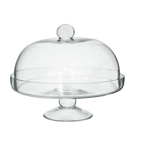 Glass Cake Stand With Glass Dome Woodka Interiors