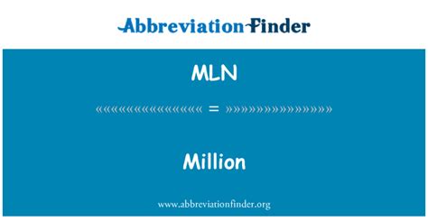 MLN stands for Million | Abbreviation Finder