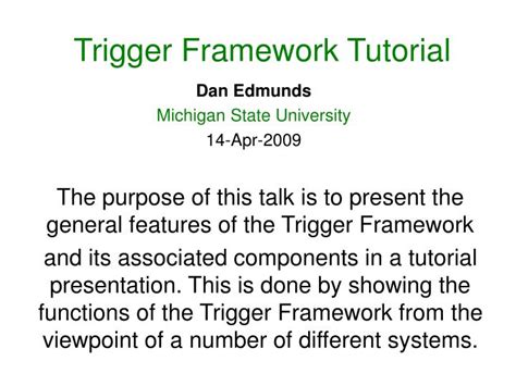 ppt trigger framework tutorial powerpoint presentation free download