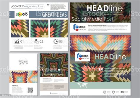 소셜 미디어 게시물 집합 비즈니스 템플릿입니다 추상 디자인 서식 파일 인기 있는 형식 벡터 레이아웃 부족 패턴 Ethno Syle 민족 Hipster 배경 빈티지 패션 배경