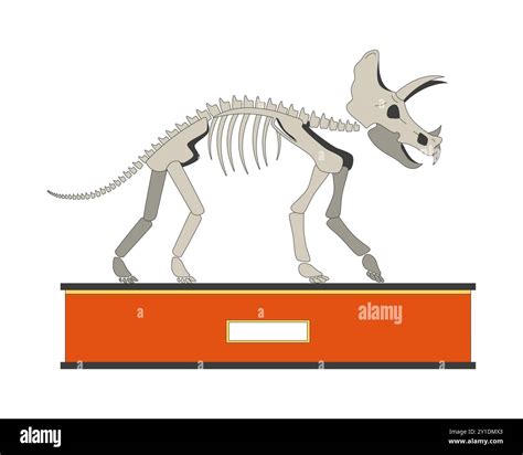 Triceratops Exhibit 2d Linear Cartoon Object Stock Vector Image And Art