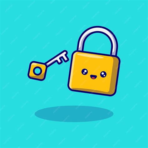 Premium Vector Cute Lock And Key Character Mascot Vector Illustration