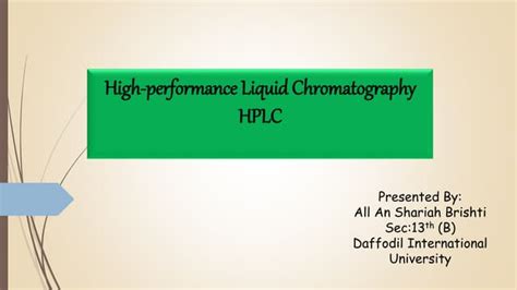 Hplc Pptx Chemistry Science