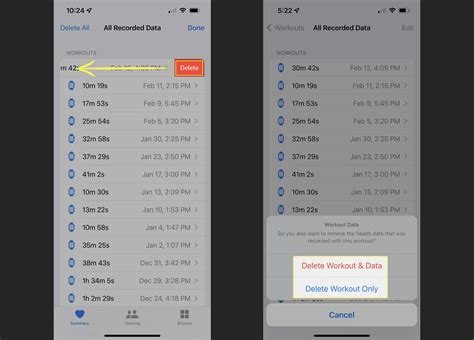 how to delete a workout on apple watch