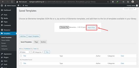 Cara Save Import Dan Export Template Elementor