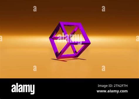 Single Rotating Wireframe Cube 3d Animation Motion Graphics Geometric