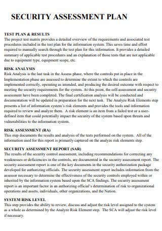 23 Free Security Assessment Plan Samples To Download