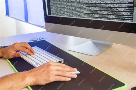 premium photo programmers working with code programmer codding