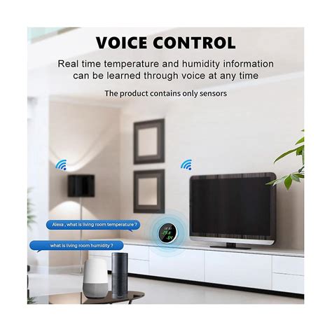 Wifi Temperature Humidity Sensor Led Screen App Control Indoor Temperature Alarm Sensor With