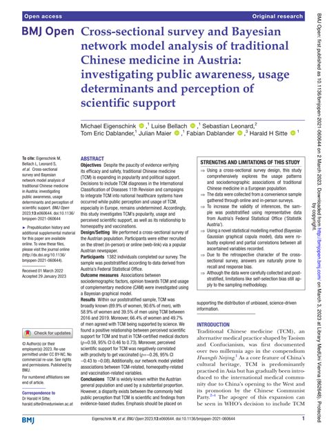 Pdf Cross Sectional Survey And Bayesian Network Model Analysis Of