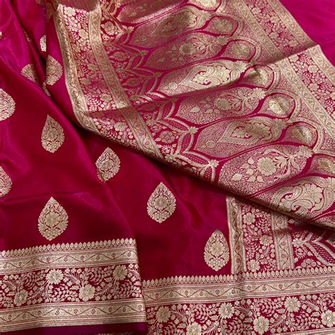 Ultra Light Weight Satin Silk Hot Pink Boota Ss05 Zaira