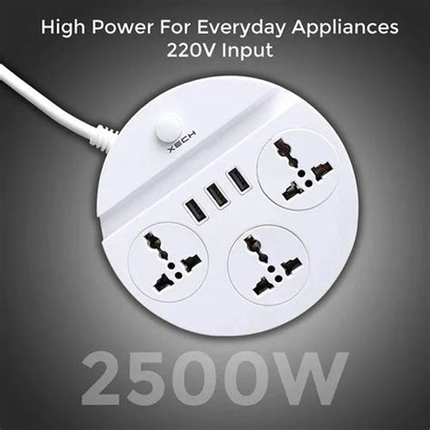 Xech Extension Board With Usb 2500w And 3 Sockets 3 Usb Ports 2 1a Max At Rs 560 Piece Bandra