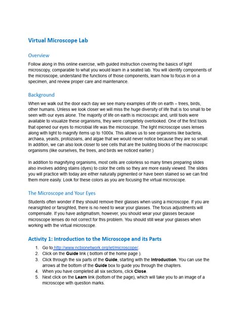 copy of virtual microscope lab pdf glass engineering and science