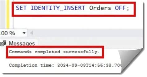 an explicit value for the identity column in table