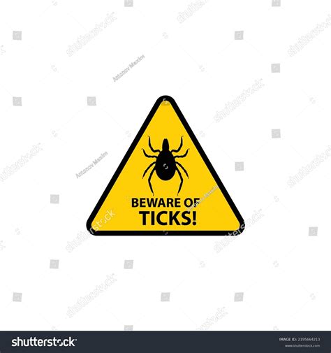 Beware Ticks Warning Mite Sign Design Stock Vector Royalty Free Shutterstock